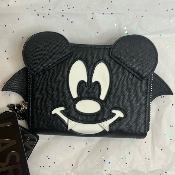 Loungefly | Bags | Disney Loungefly Nwt Lasr Mickey Bat Wallet | Poshmark